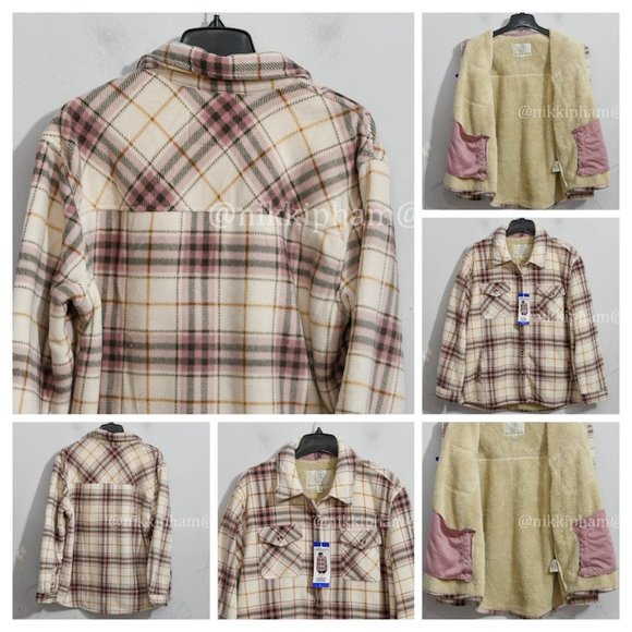 Sage | Jackets & Coats | Sage Ladies Plush Plaid Shirt Jacket | Poshmark